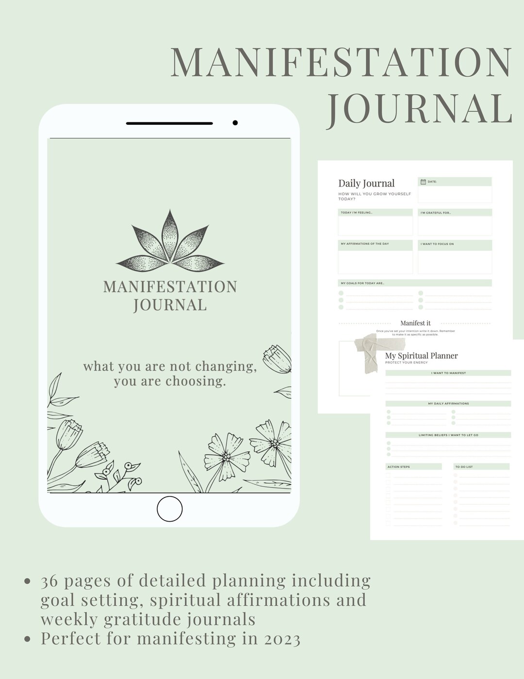 Digital & Printable Manifestation Journal Planner - Etsy
