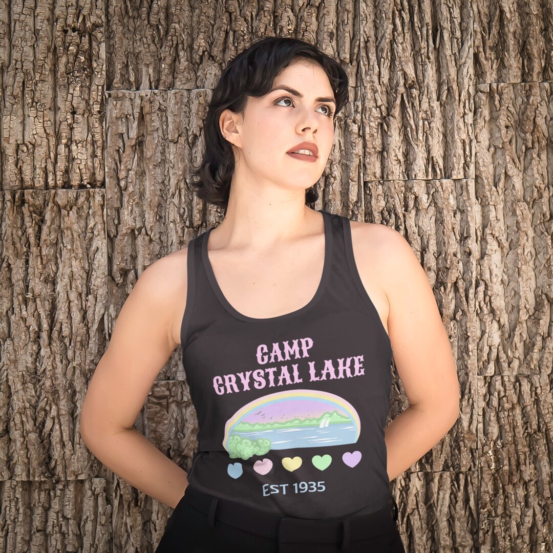 Camp Crystal Lake Women's Racerback Tank, Friday the 13th Top, Jason Vorhees, Halloween, Horror ...