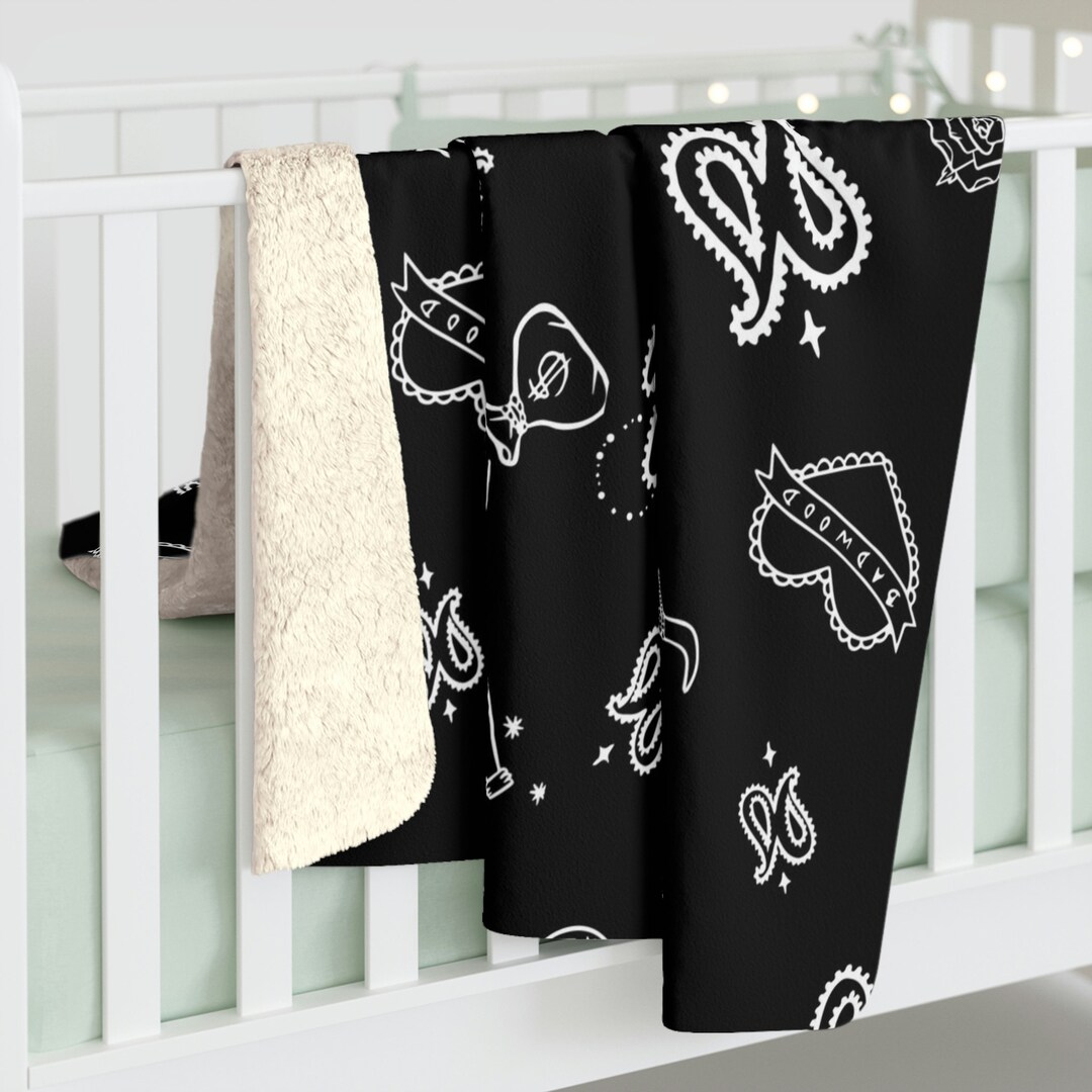 BANDIT - Sherpa Fleece Blanket in Black - Etsy