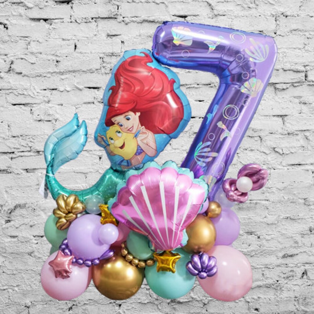 Disney Mermaid Birthday Balloon Sets, Birthday Party Decor, Party ...
