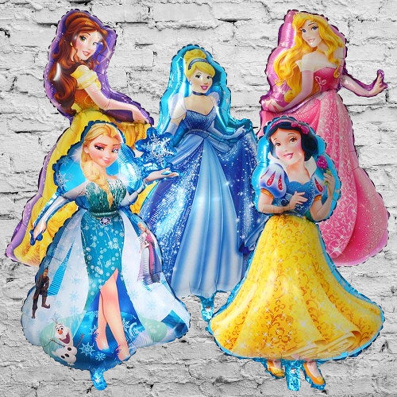 5 Pcs Disney Princess Balloon Bundle, Birthday Balloon Set, Girl ...