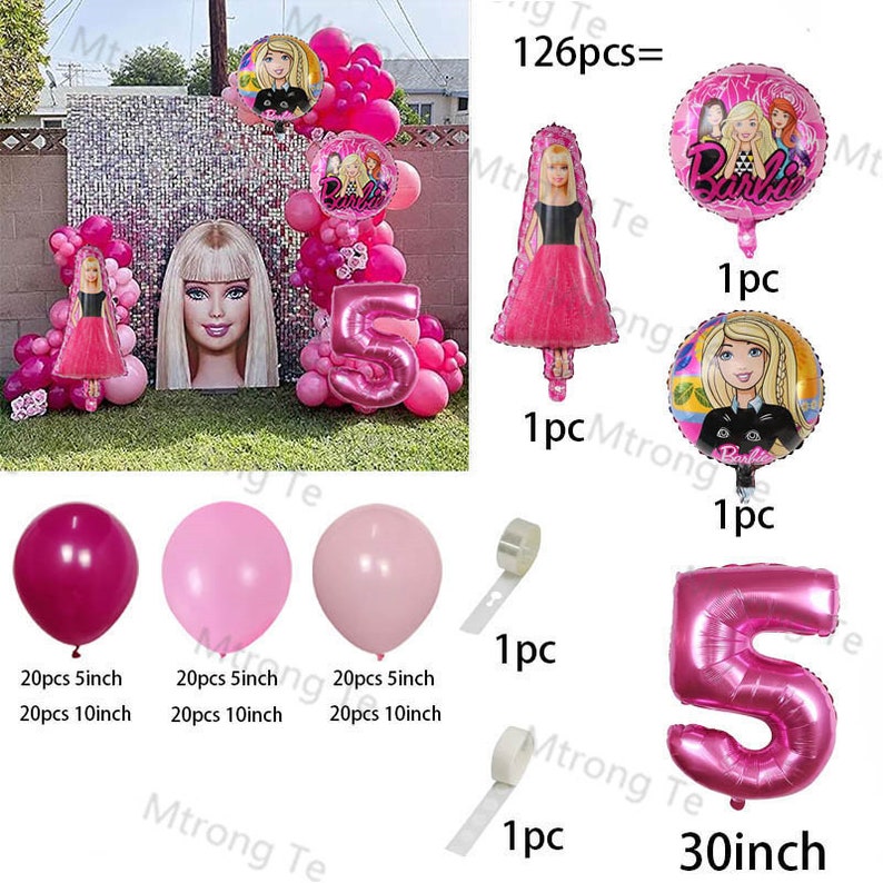Barbie Birthday Balloon Bundle, Girls Birthday Party, Barbie Bday ...
