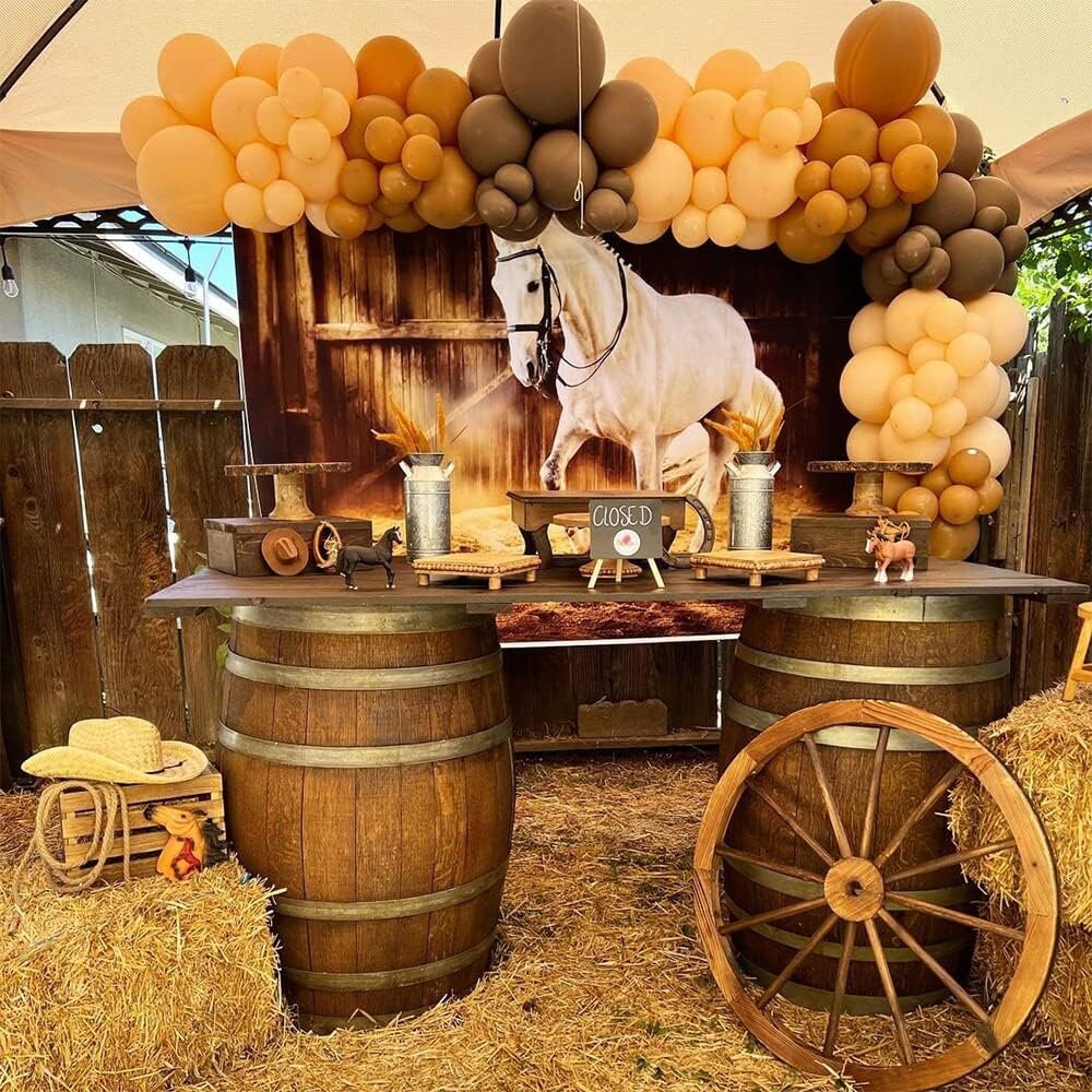 Western Horse Themed Birthday Balloons, 126 Balloons, Cowboy Party ...