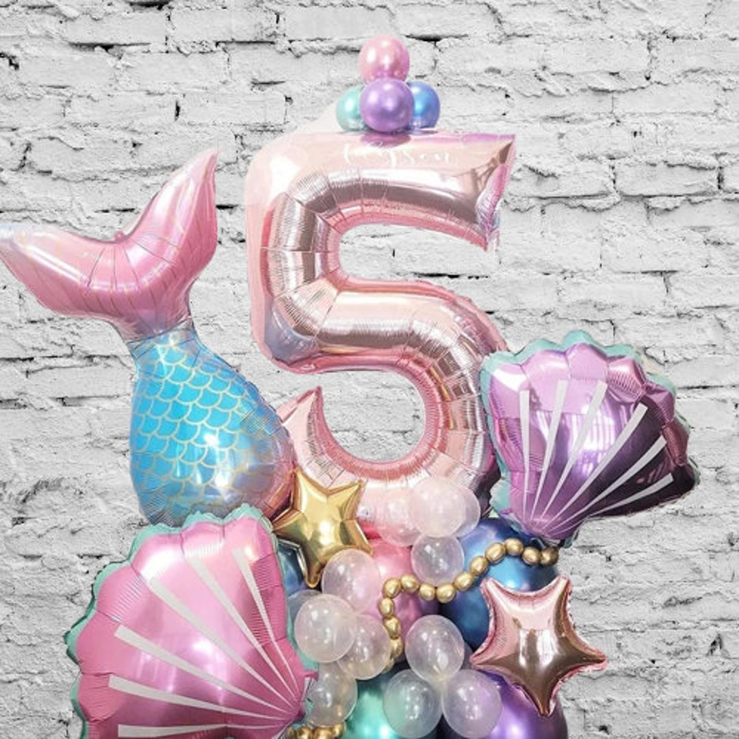 Mermaid Birthday Balloon Bundle, Mermaid Birthday Decor, Girl Birthday ...
