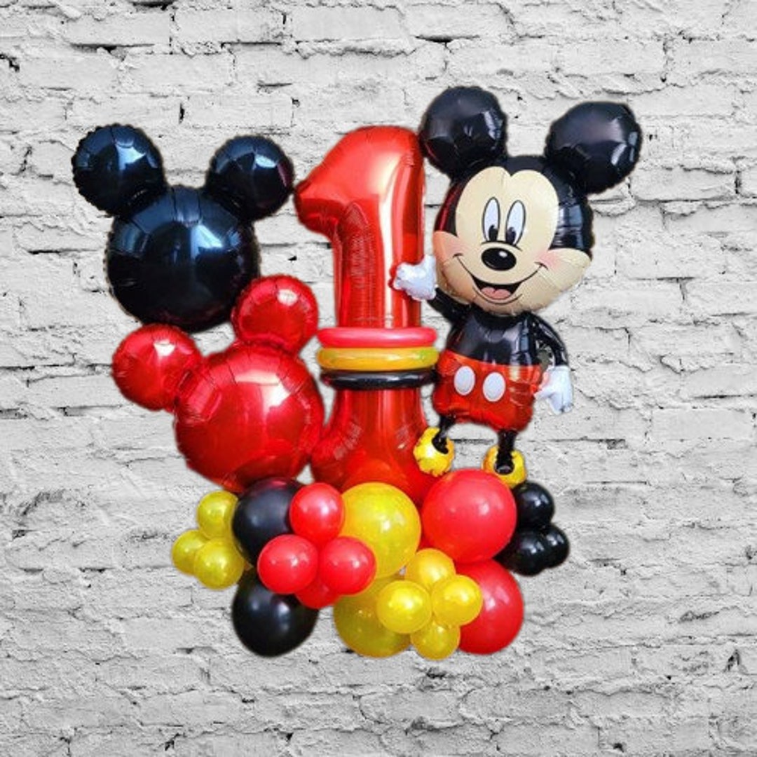 32 Pcs Mickey Mouse Birthday Balloons, Number Balloons, Number Birthday ...