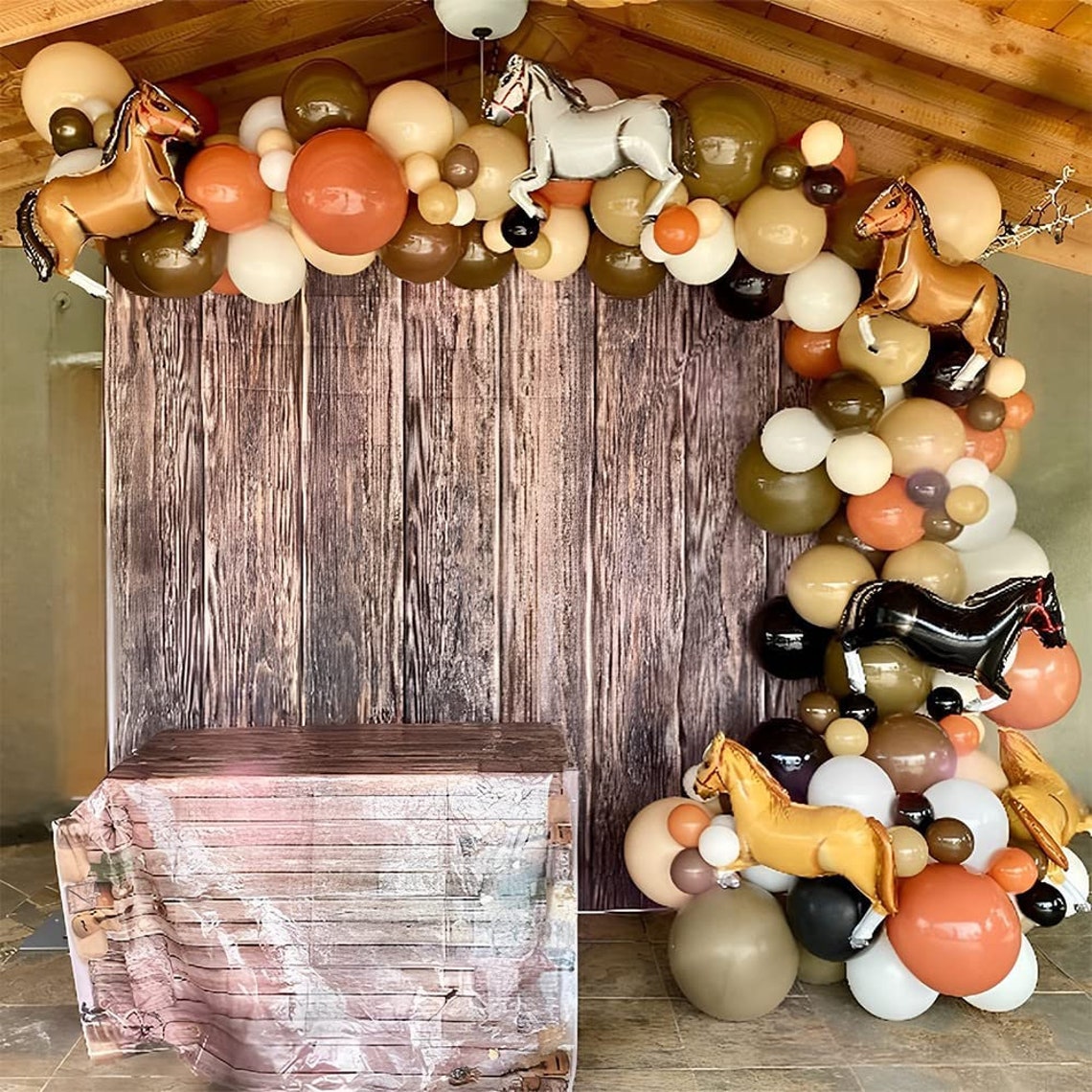 Western Horse Themed Birthday Balloons, 126 Balloons, Cowboy Party ...
