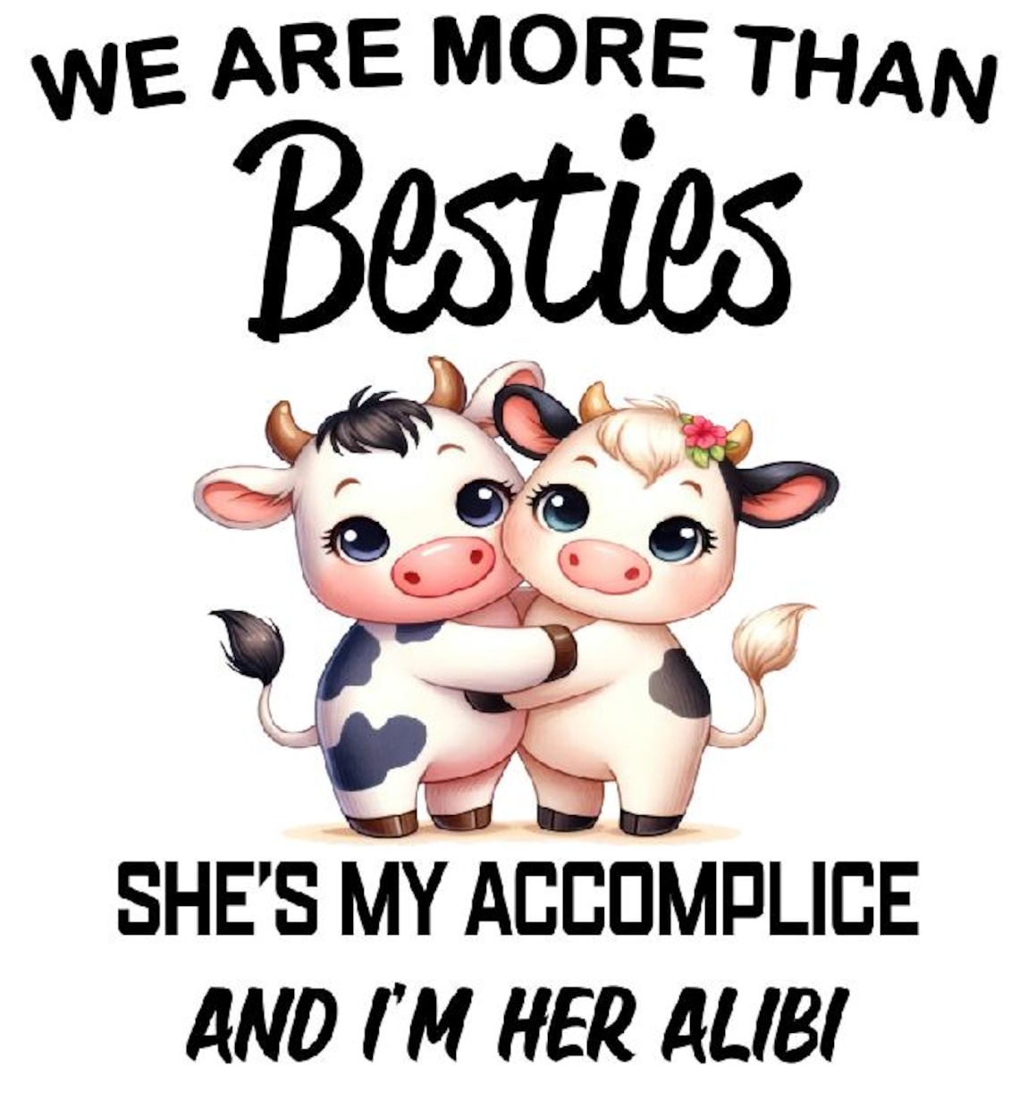 More Than Besties Cow PNG - Etsy