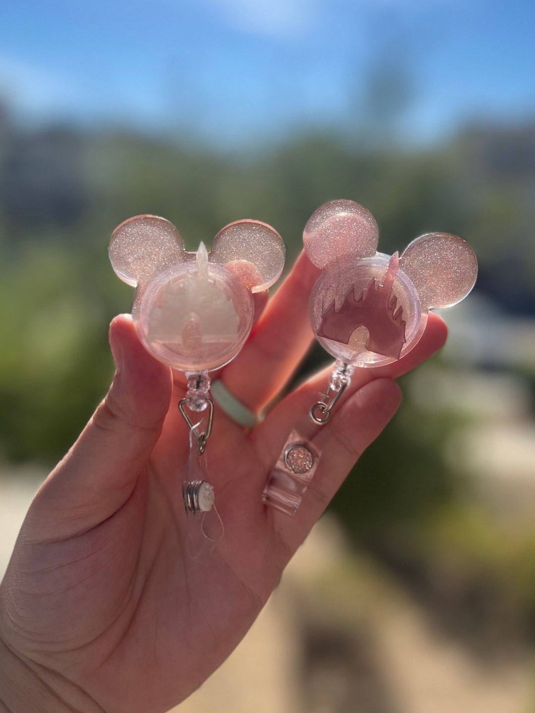 Disney Inspired Badge Reel Retractable Mouse Head Mickey Disneyland ...