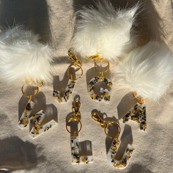 Resin Initial Keychain - Etsy