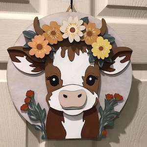 Cow Door Hanger | Farmhouse Style Decor | Rustic Wall Art ...