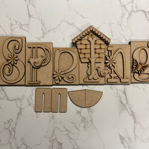 Spring Word Block- Handcrafted Seasonal Decor - Etsy