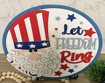 Uncle Sam Door Hanger, Handcrafted Wooden Patriotic Decor, Rustic ...