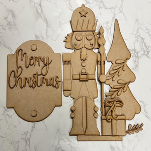 Interchangeable 4 FT Bucket Nutcracker | Christmas Decor | Outdoor Holiday Display | Festive ...