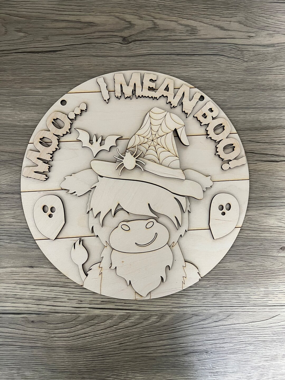 Moo I Mean Boo, Funny Halloween Farmhouse Sign, Quirky Decor for a Moo ...