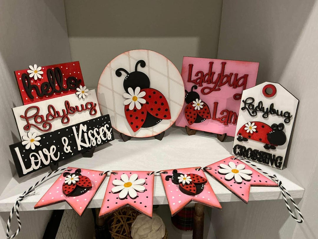 Ladybug Tiered Tray-handcrafted Spring Decor - Etsy