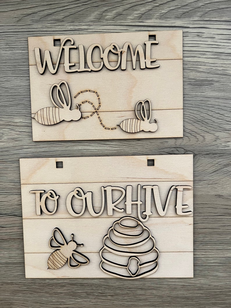 Insert for Ladder Farmhouse Interchangeable Sign, Bees Welcome, Bees ...