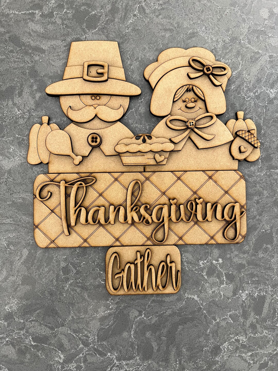 Pilgrim Truck Add On, Handcrafted Wooden Thanksgiving Decor, Rustic ...