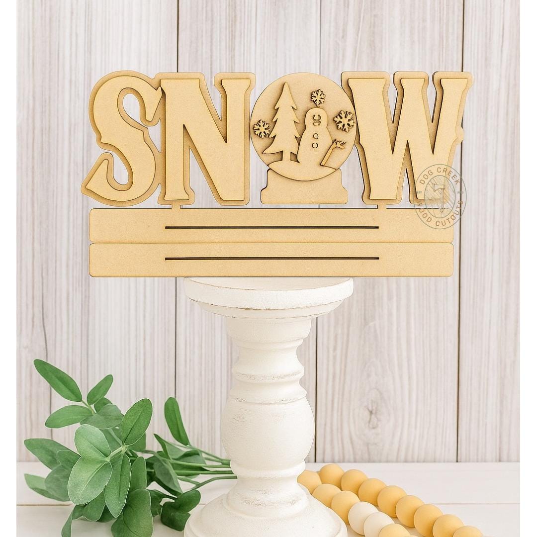 Snow Word Art Sign | Winter Wall Decor | Rustic Christmas Farmhouse ...