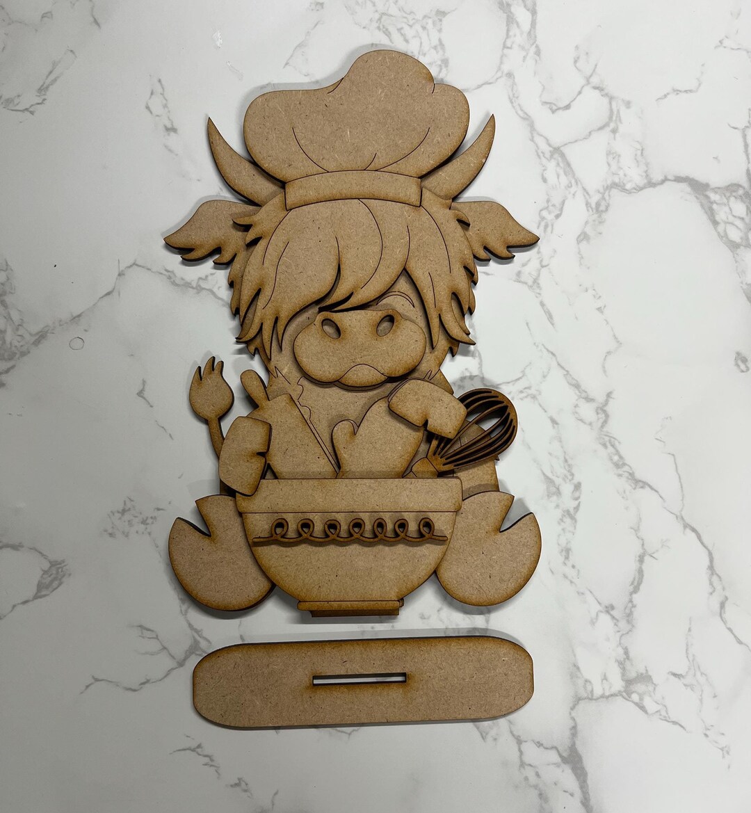 Kitchen Baking Highland Cow Standing Figurine | Rustic Baking Decor ...