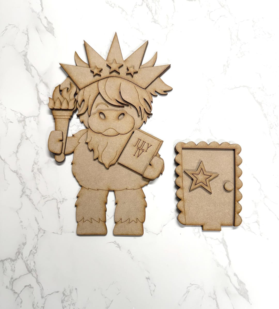 Interchangeable Highland Cow Statue of Liberty Birdhouse – Patriotic ...