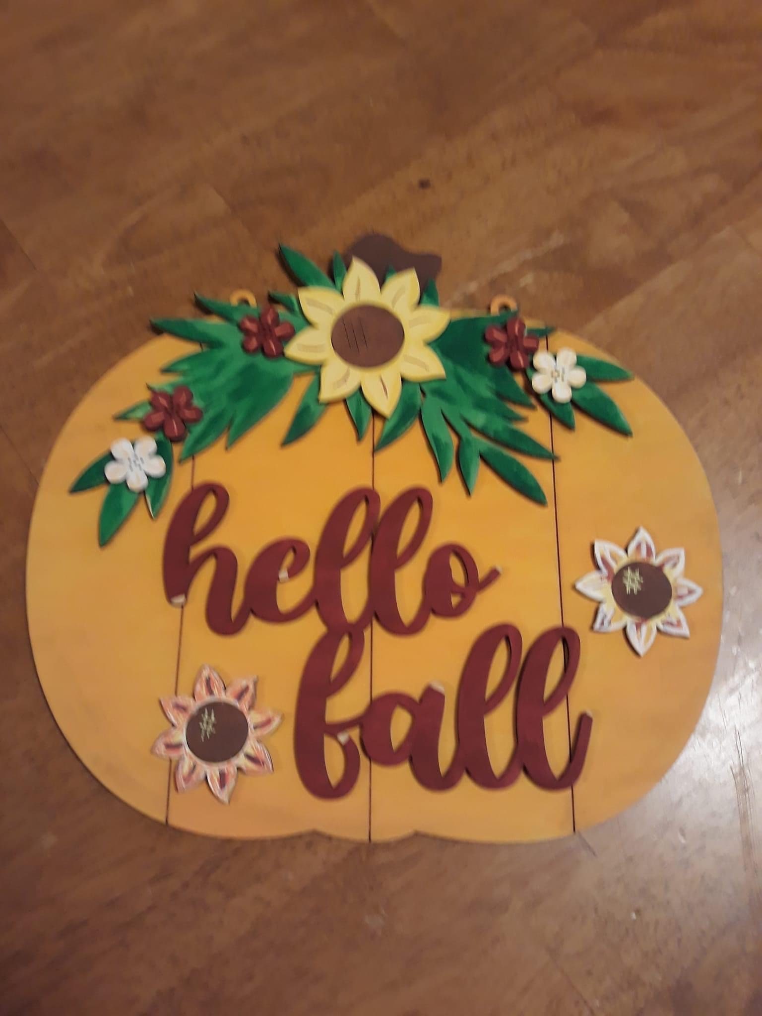 Hello Fall Rustic Pumpkin - Etsy