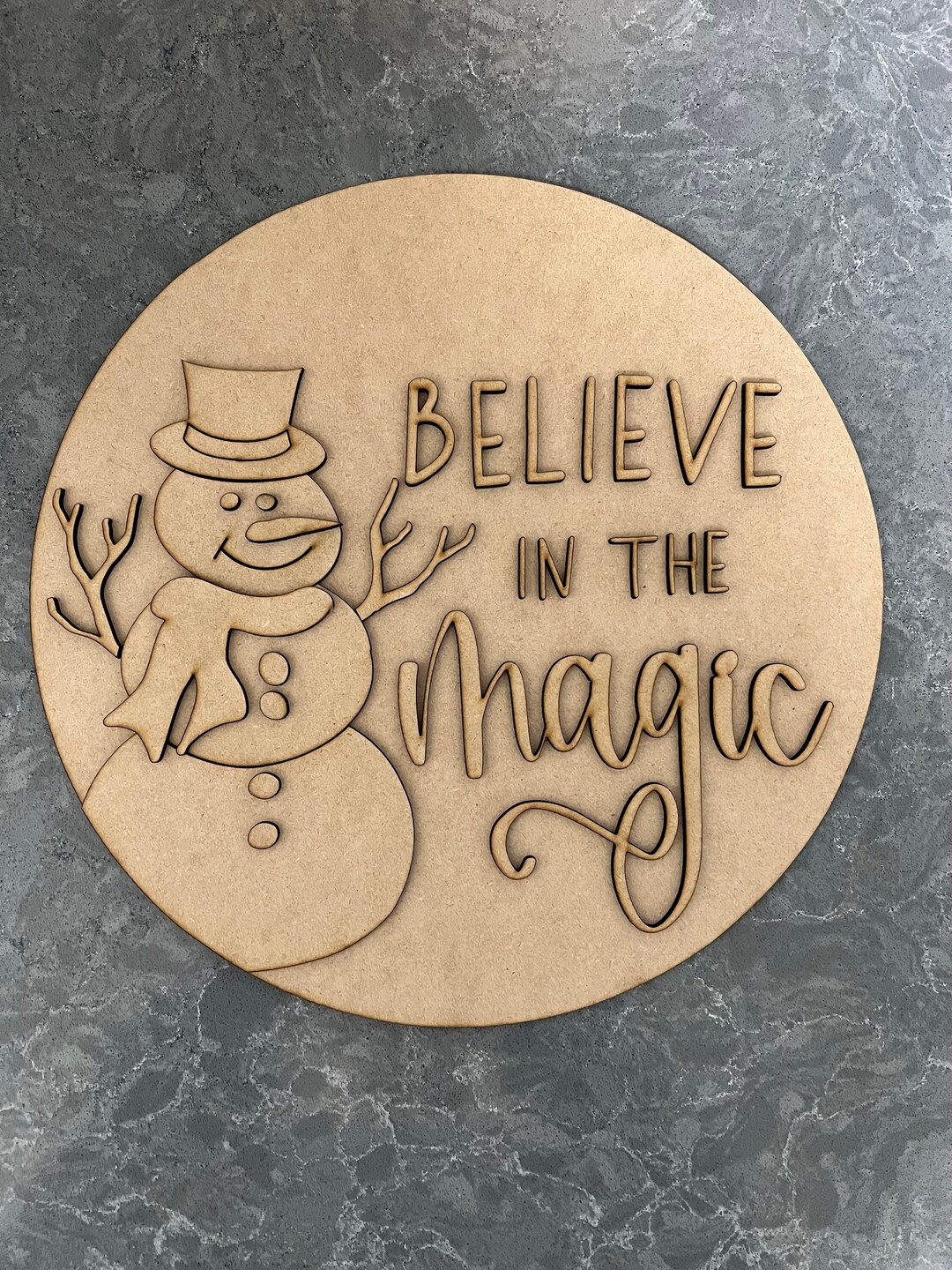 Believe in the Magic Door Round, Handcrafted Festive Holiday Decor ...