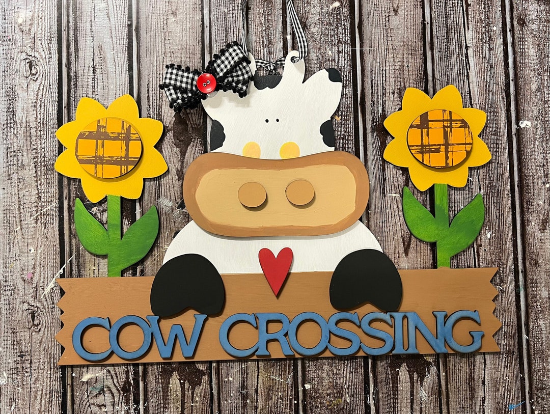 Cow Crossing Sign-rustic Farmhouse Decor - Etsy