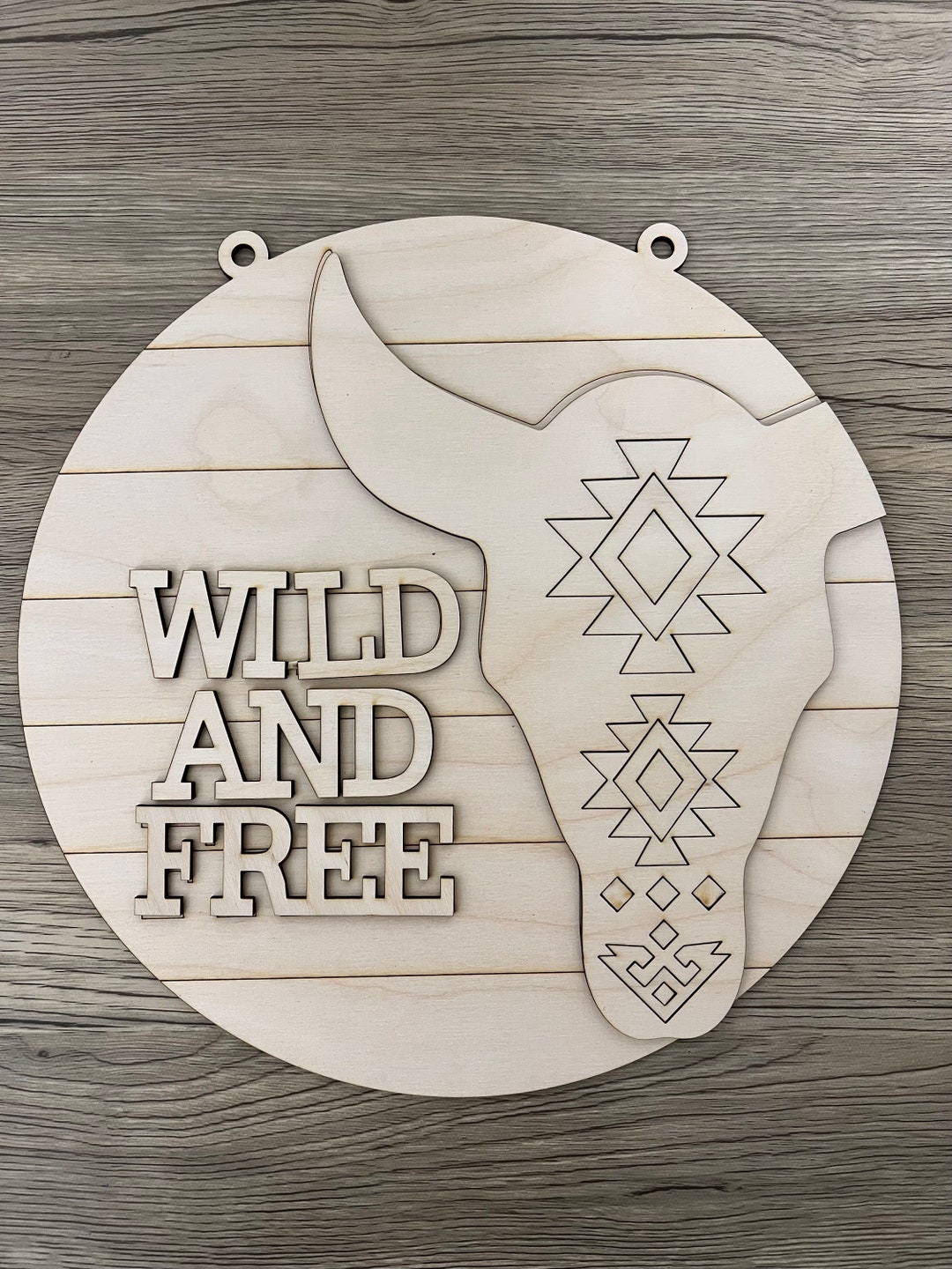 Wild and Free Door Hanger, Longhorn, Farmhouse, Farmhouse Decor, Wild ...
