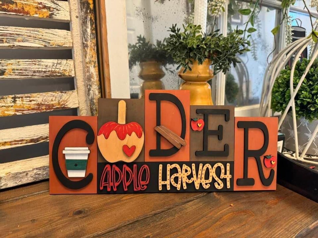 Apple Cider Word Block - Handcrafted Fall Home Decor,diy - Etsy