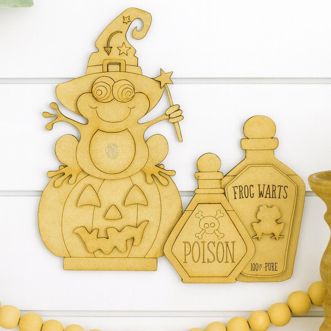 Interchangeable Spindle Toad-ally Witchy Insert – Halloween Frog Sign ...