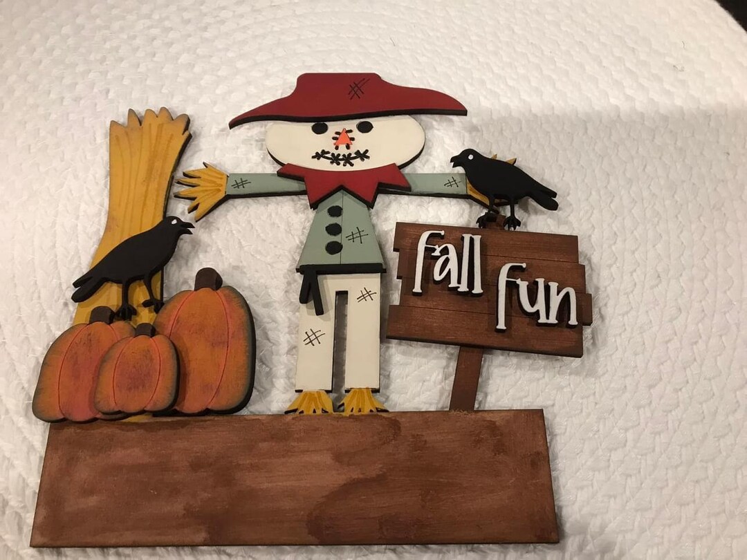Interchangeable House Insert Scarecrow | Fall Door Decor | Autumn Home ...