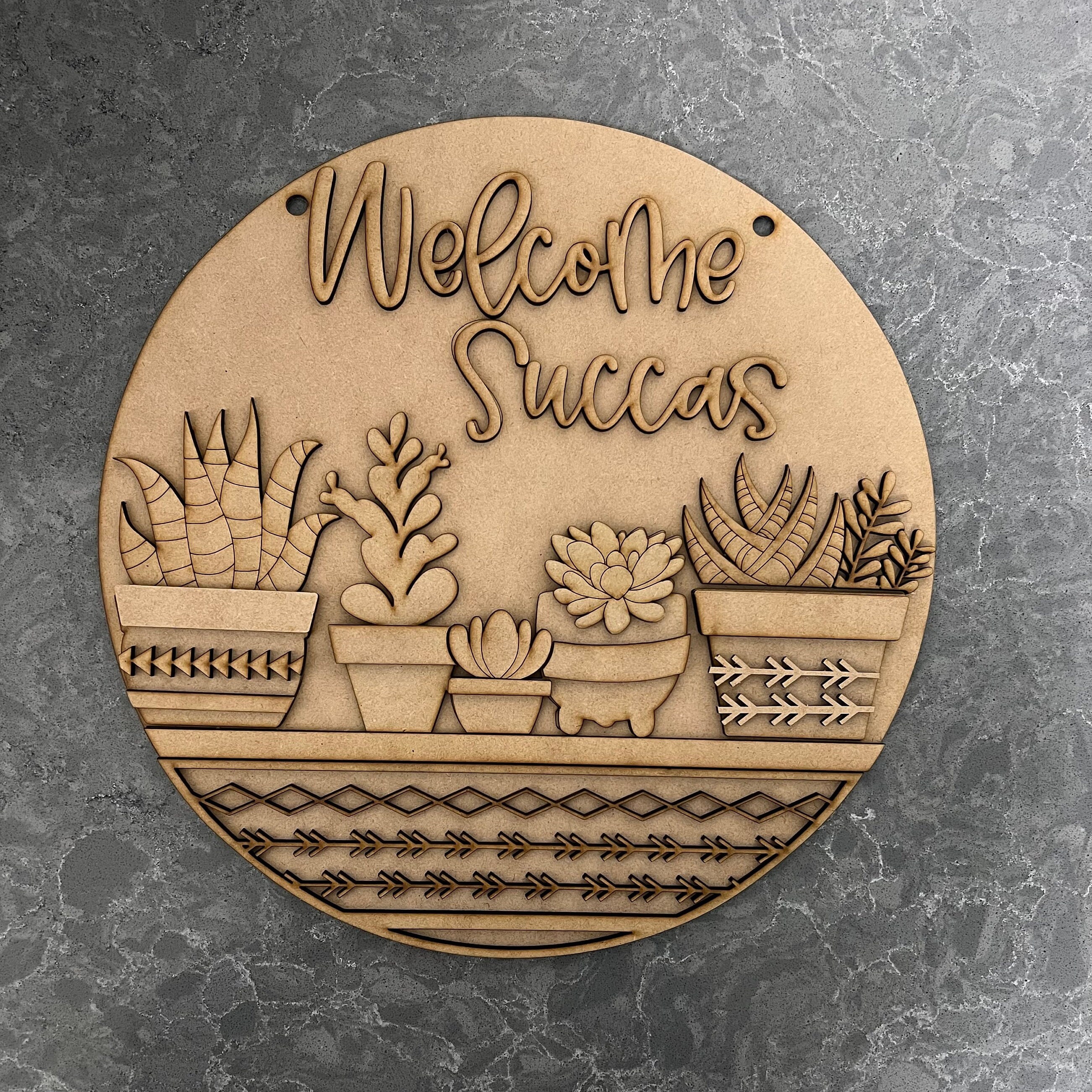 Welcome Succas Handcrafted Wooden Sign Rustic Desert Decor - Etsy
