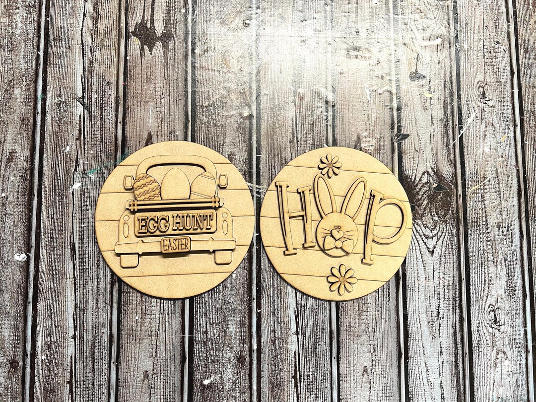 Easter Round Truck Sign/ Easter Hop Sign- Charming Handcrafted Spring ...
