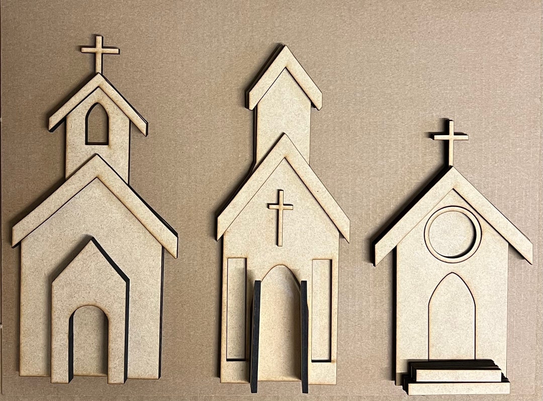 Church Shelf Sitter Trio-handcrafted Religious Decor - Etsy