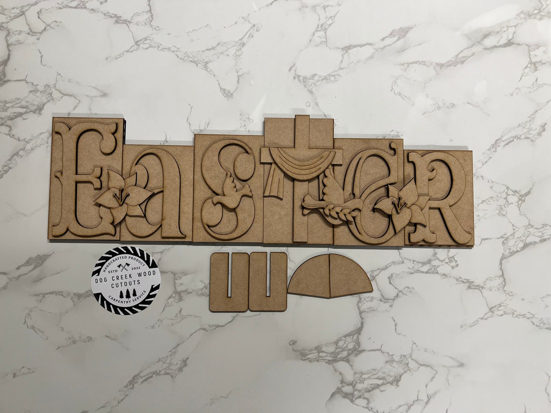 Religious Easter Word Block- Handcrafted Spring Decor - Etsy