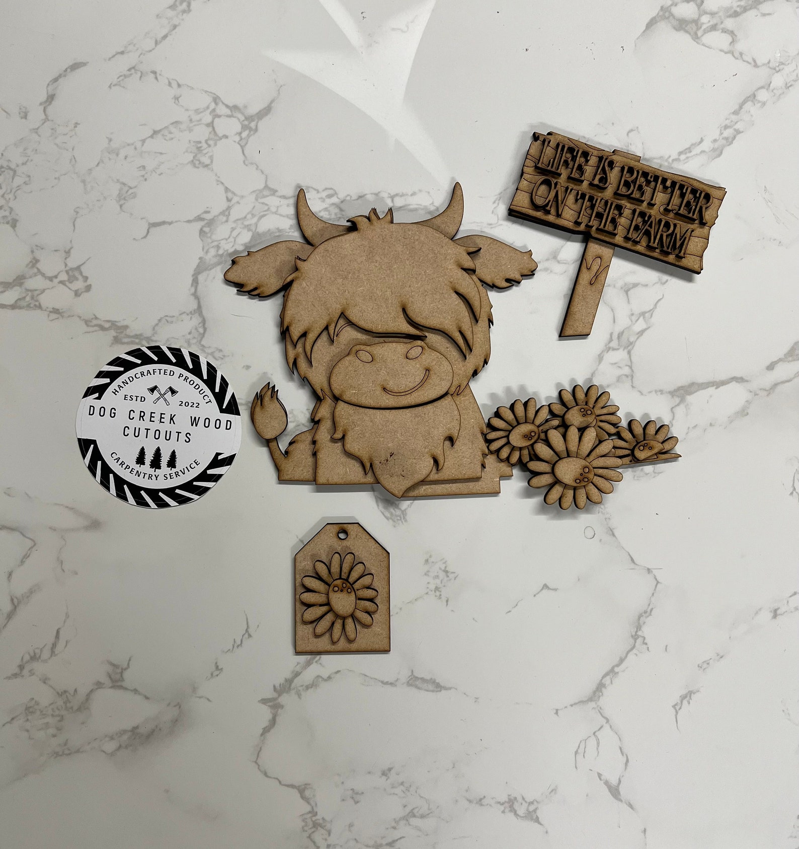 Interchangeable Highland Cow Insert-handcrafted Decorative Accent,diy ...