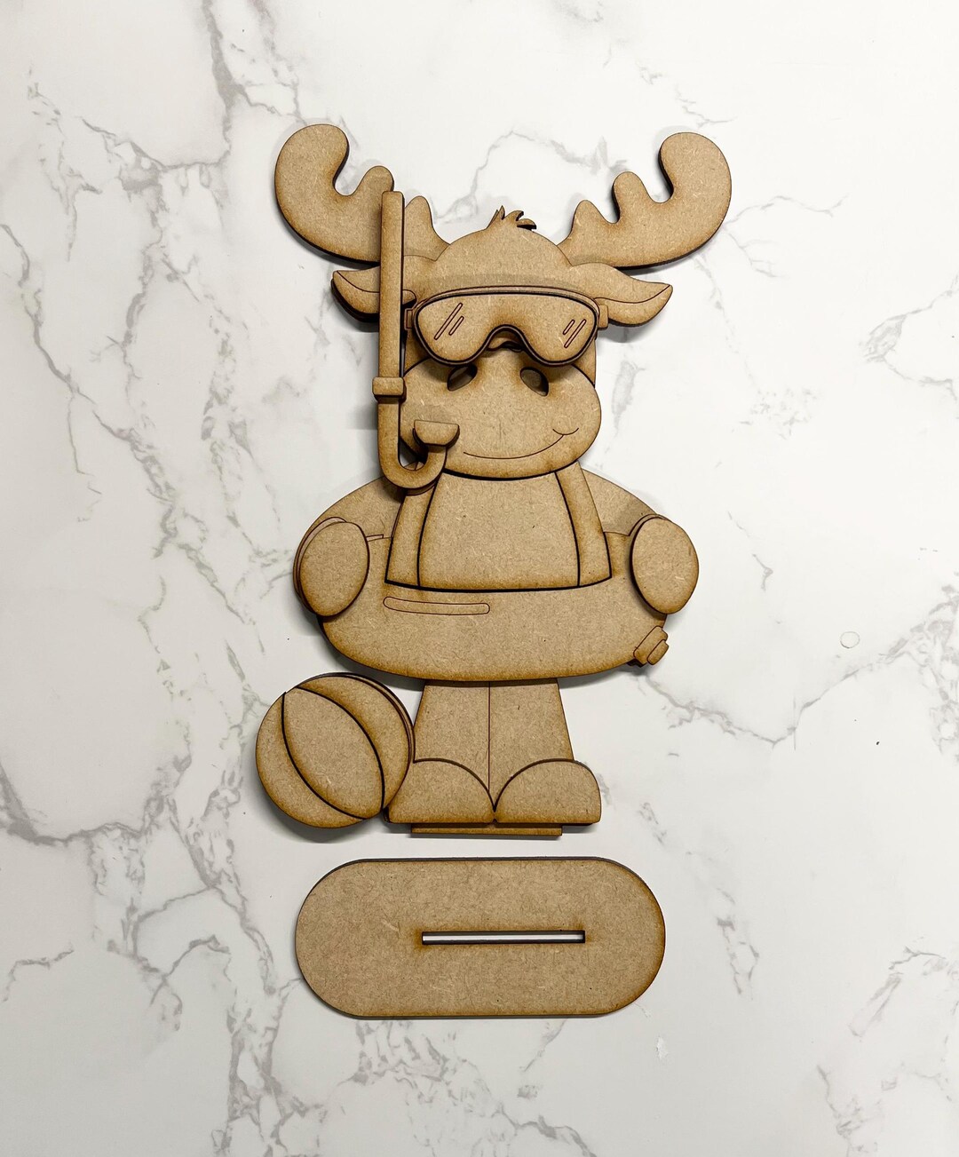Summer Moose Standing Shelf Sitter - Rustic Home Decor, Cute Moose ...