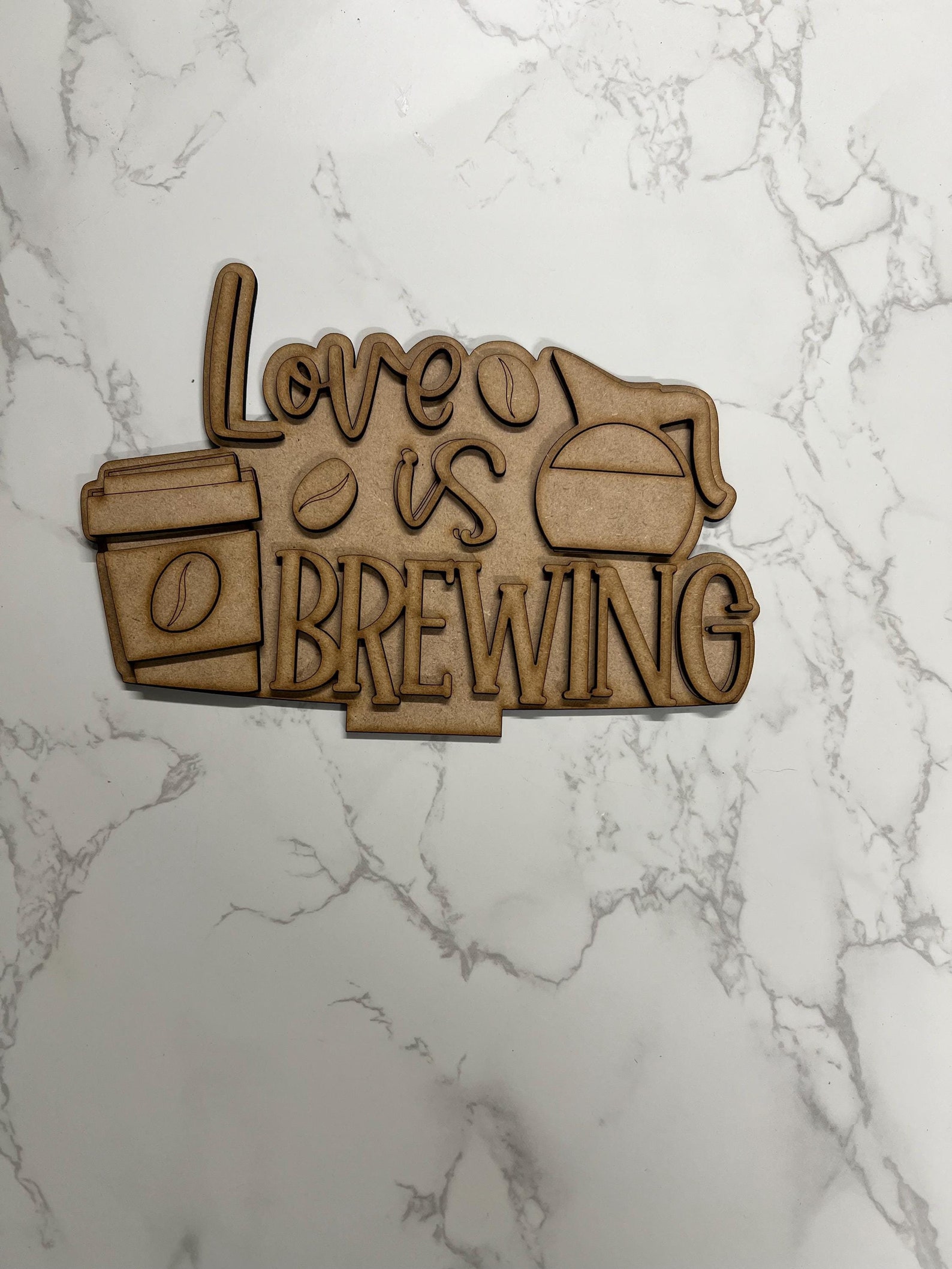 Interchangeable 'love is Brewing' Flower Basket Insert – Customizable ...