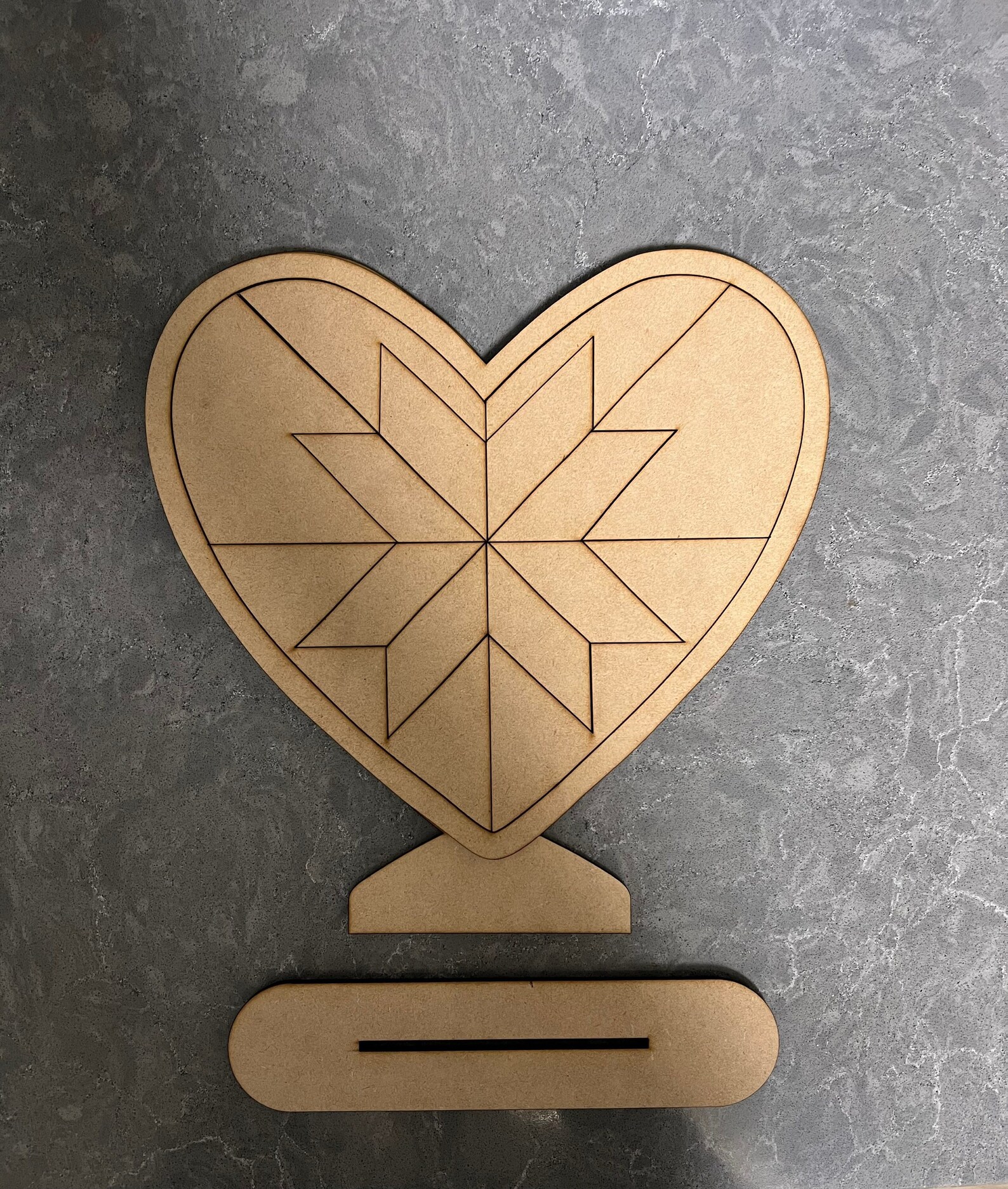 Standing Heart Barn Quilt Rustic Wooden Quilted Heart Decor - Etsy