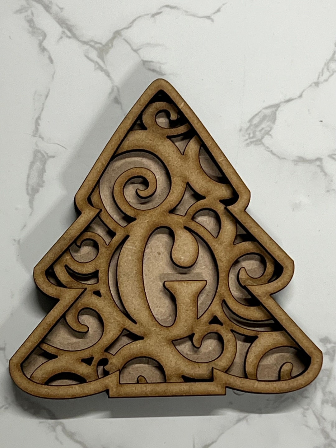 Monogram Tree Shelf Sitter Personalized Wooden Christmas Decor ...