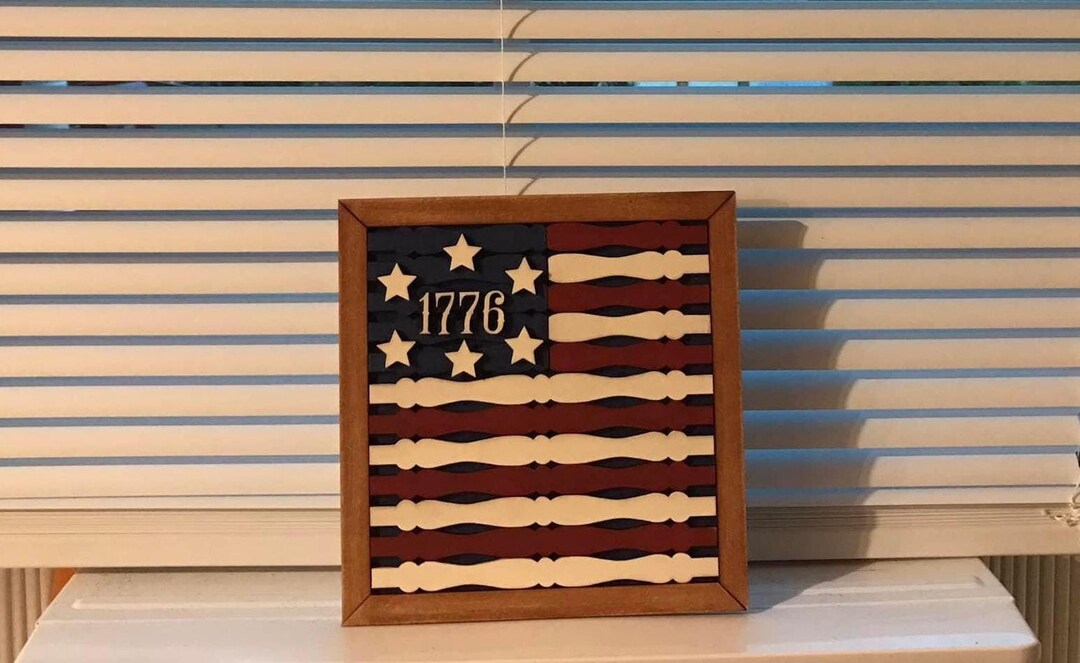 Spindle +flag- Handcrafted Wooden Spindle With Customizable Flag ...