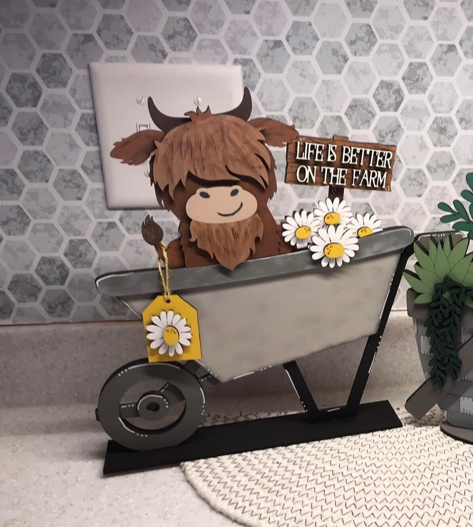 Interchangeable Highland Cow Insert-handcrafted Decorative Accent,diy ...