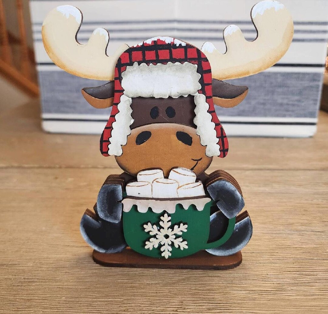Moose Winter Hot Cocoa Stand | Rustic Winter Decor | Handcrafted Hot ...