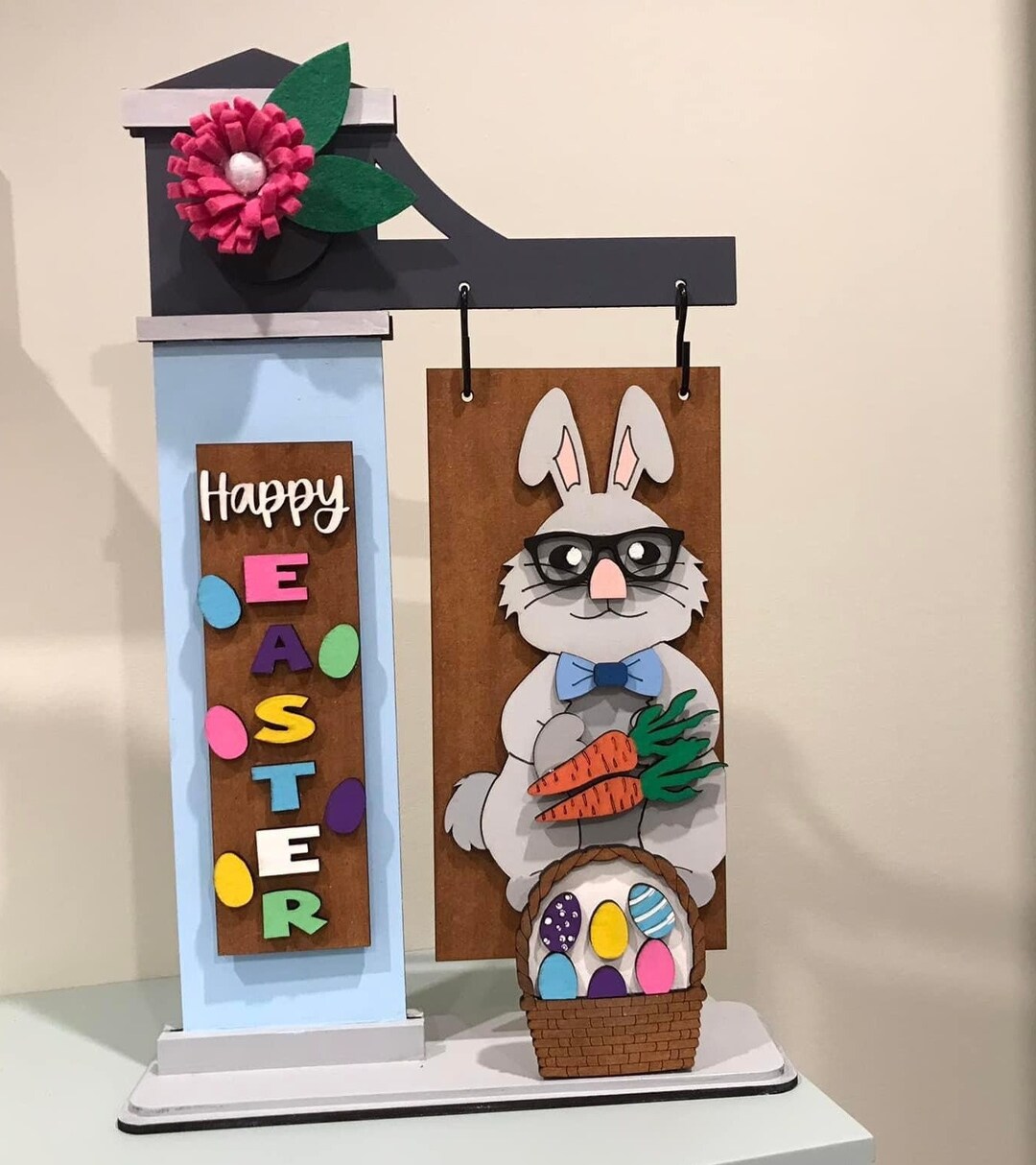 Interchangeable Easter Bunny Post Sign-handcrafted Spring Decor ,DIY - Etsy