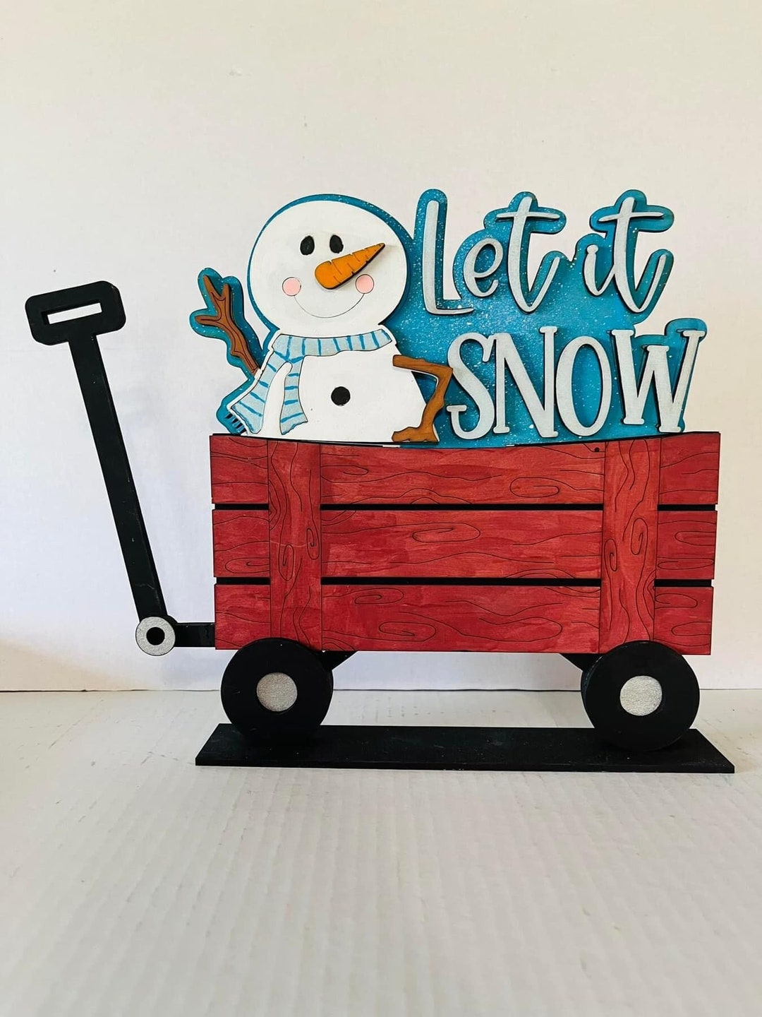 Interchangeable Let It Snow Flower Basket Insert - Winter Garden Decor ...