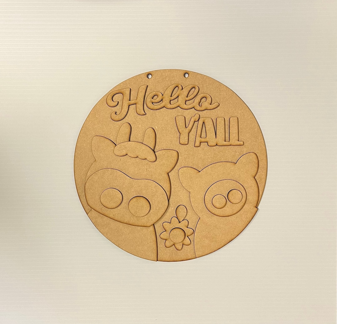 Hello Y'all Round Sign - Southern Welcome Wall Art,diy - Etsy