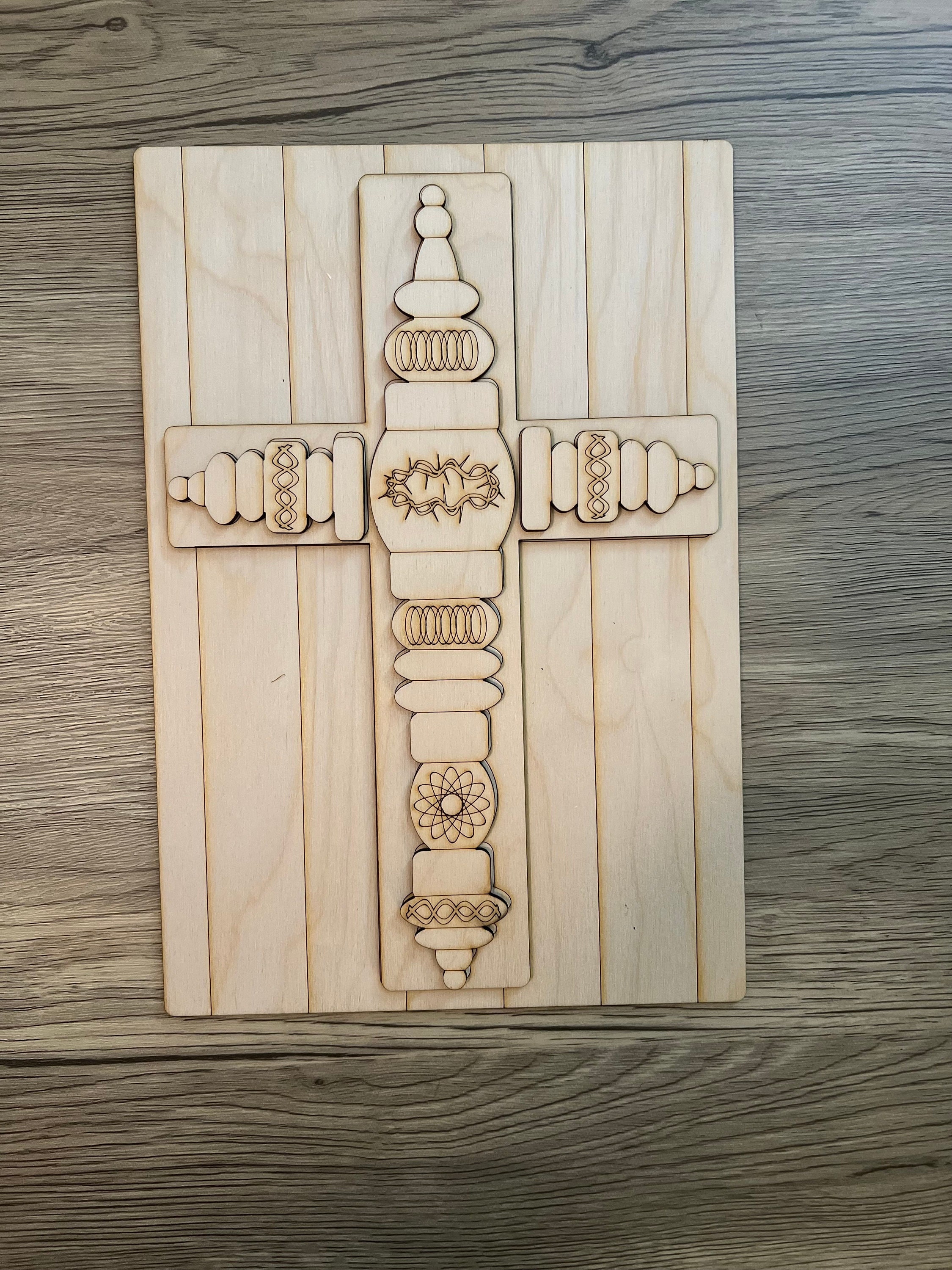 Spindle Cross, Detailed Spindle Cross, Diy Cutout - Etsy