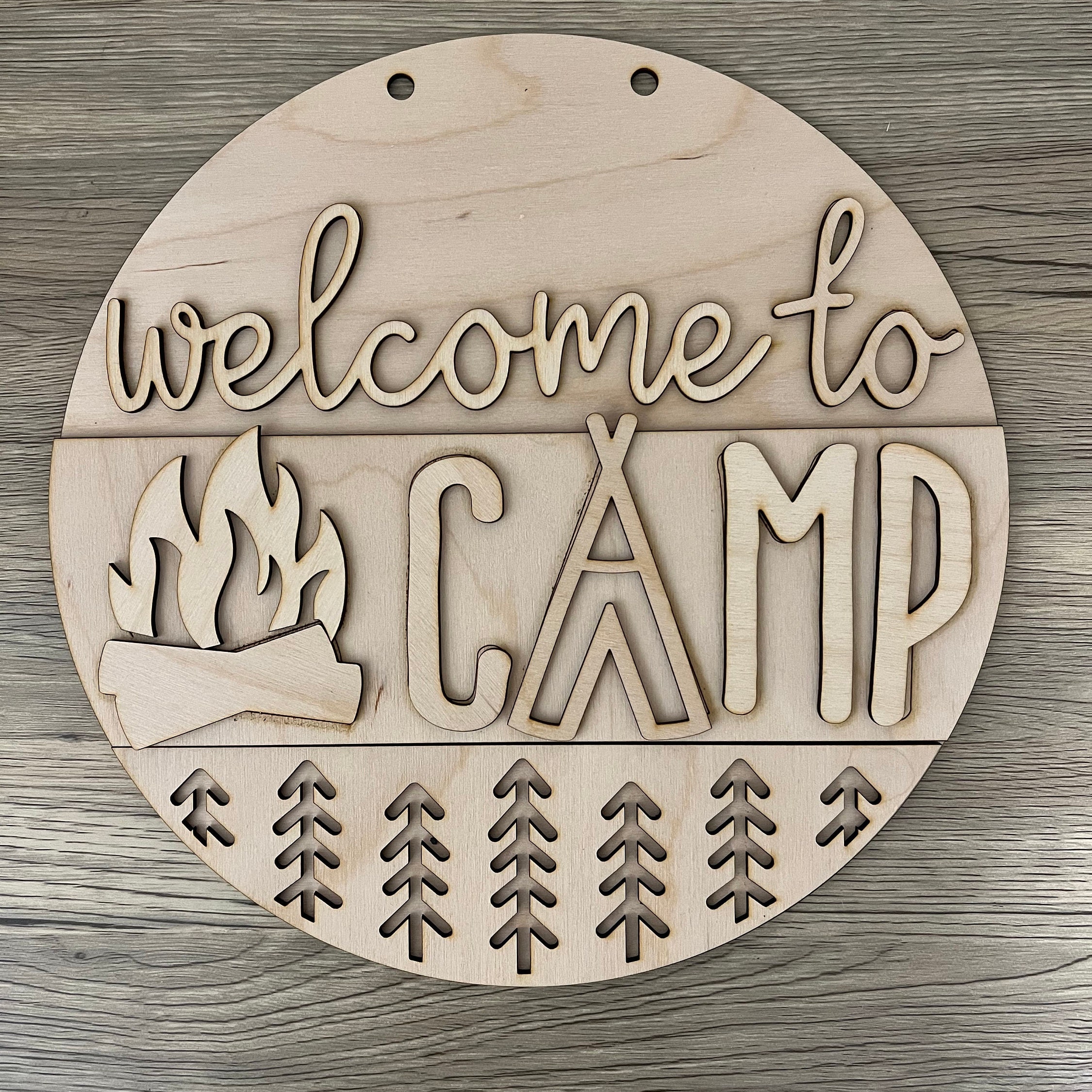 Welcome to Camp Sign, Handcrafted Rustic Outdoor Decor, Wooden Camping ...