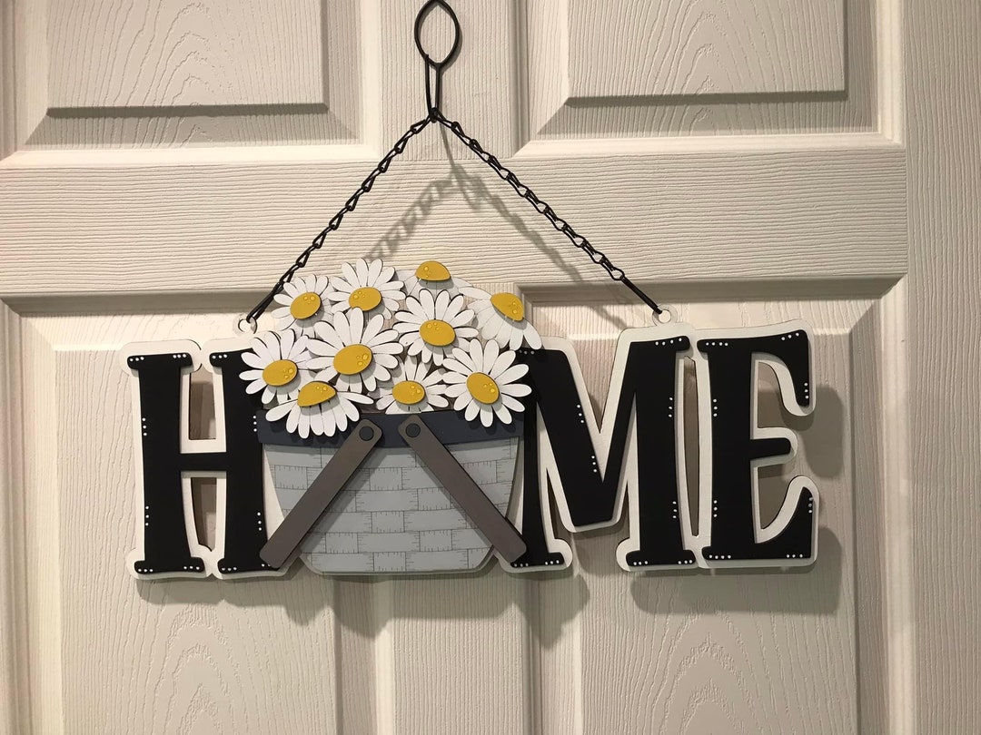 Large Interchangeable Home Sign for the Flower Basket - Handcrafted ...