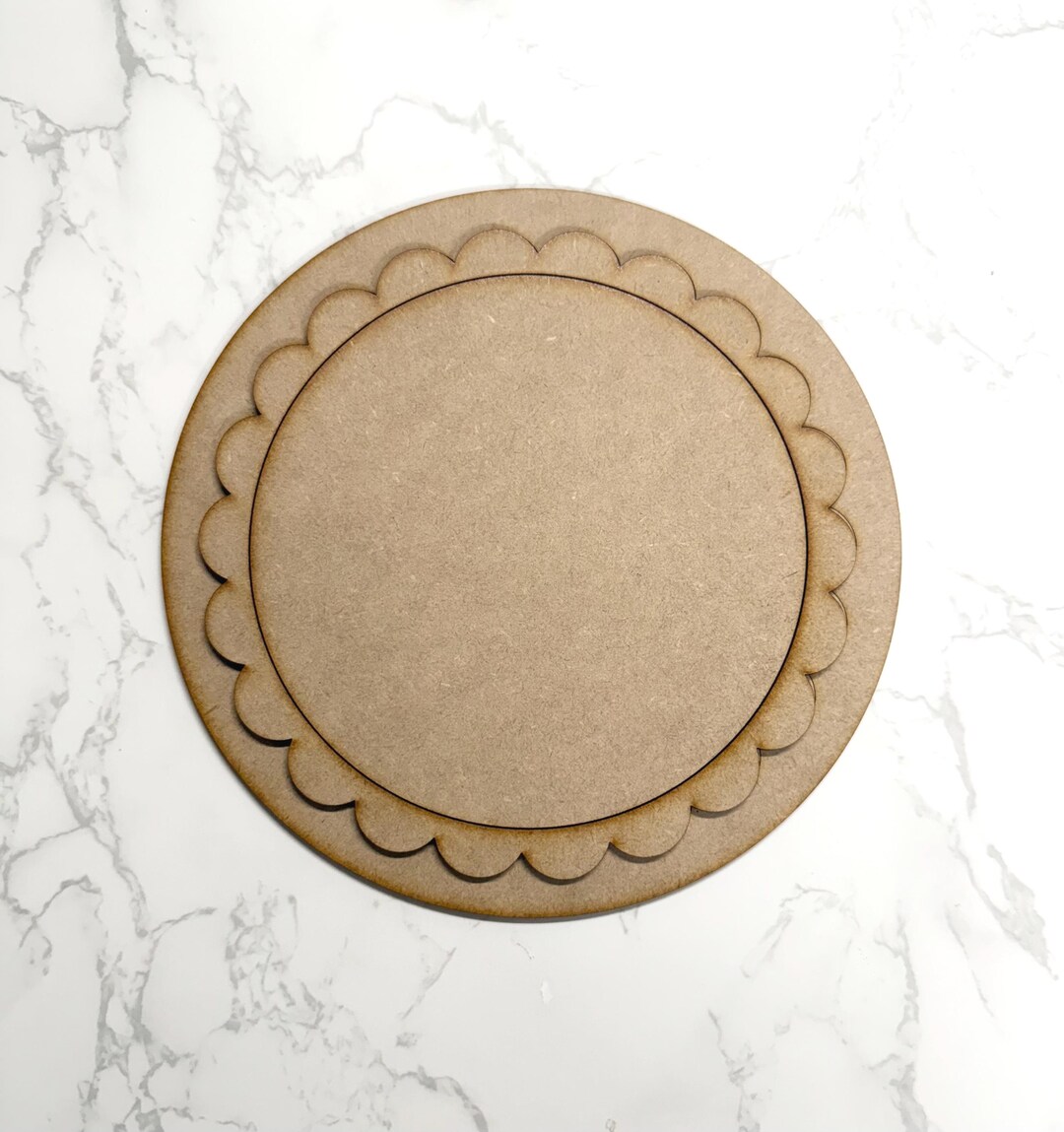 Interchangeable Scalloped Round Frame – Single Scallop Wood Backer ...
